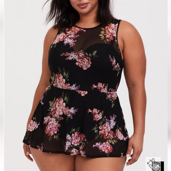torrid | Swim | Plus Size 3x Torrid New Underwire Swimsuit Mesh Overlay ...